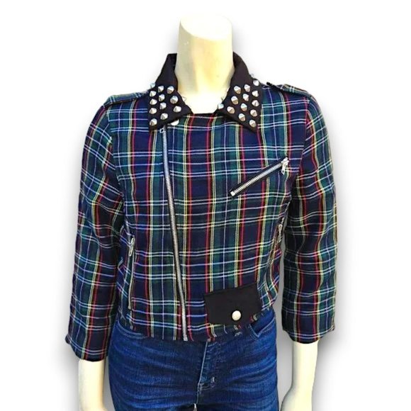 Lip Service | Jackets & Coats | Lip Service Cult Tartan Studded Jacket ...